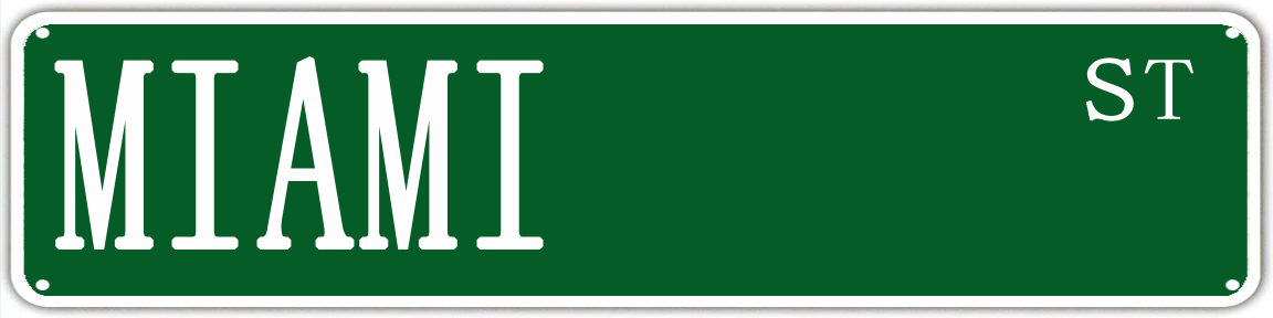Classic Miami Street Sign,Metal Road Sign For Indoor/Outdoor Home Wall ...