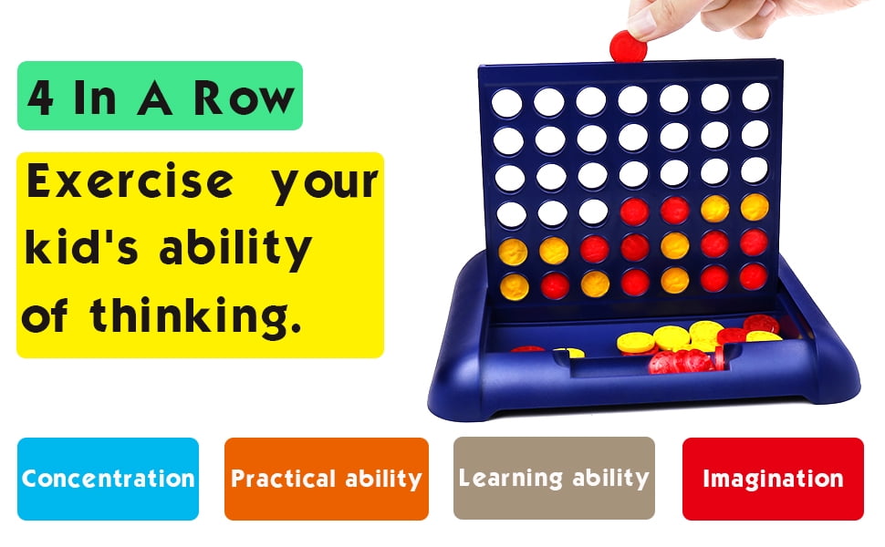 Classic Mini Connect 4 in a Row Game - Portable Board Game Toy for Kids ...