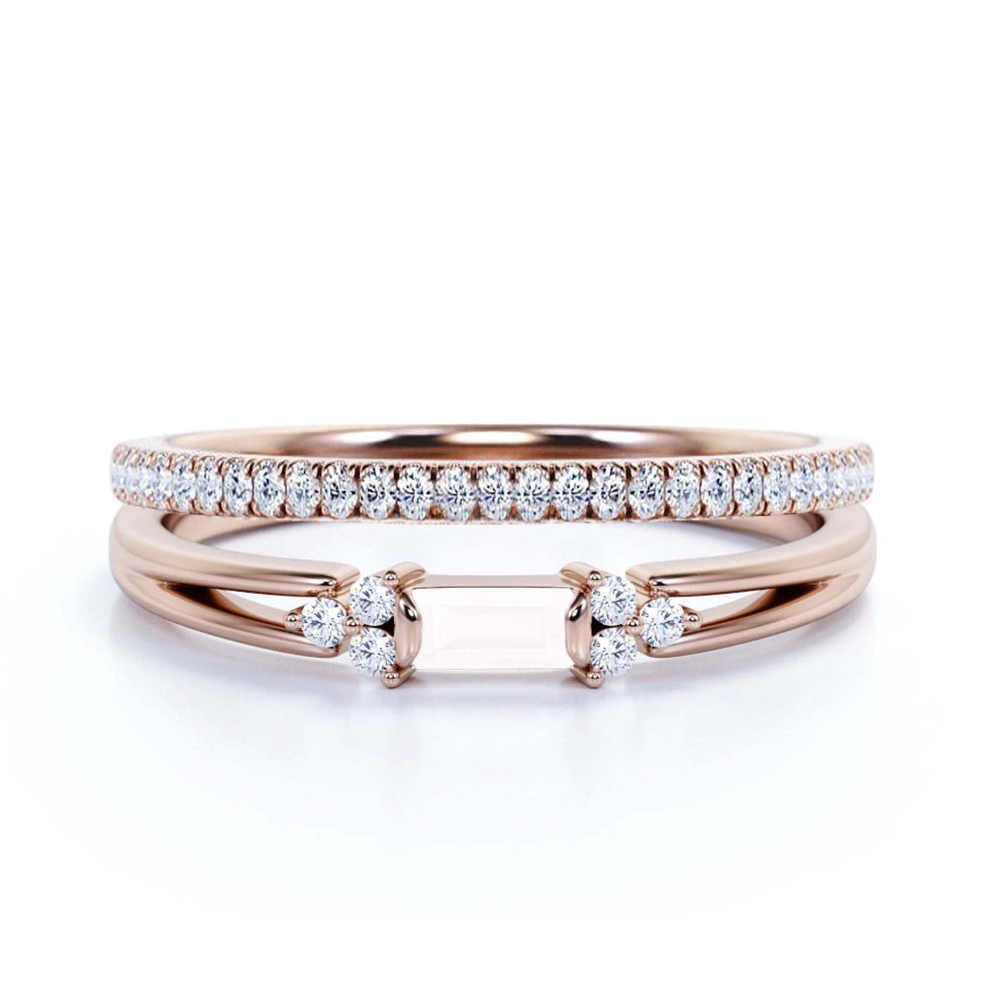 Classic Minimalist 1.50 Carat Baguette Cut Diamond Moissanite ...