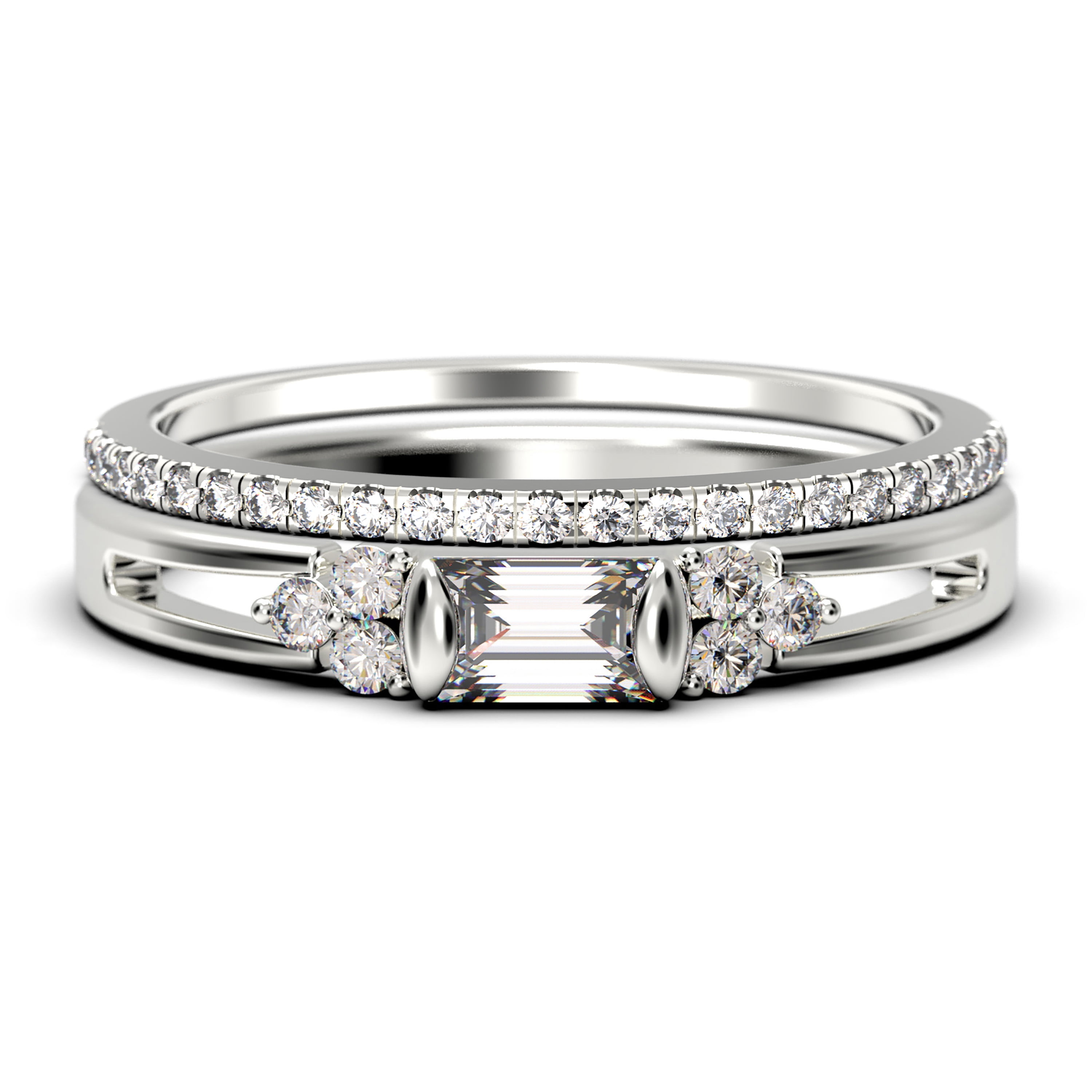 Classic Minimalist 1.50 Carat Baguette Cut Diamond Moissanite ...