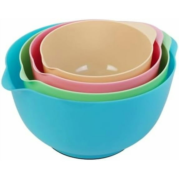 Classic Mixing Bowl Set, BPA Free Plastic, Microwave and Dishwasher ...