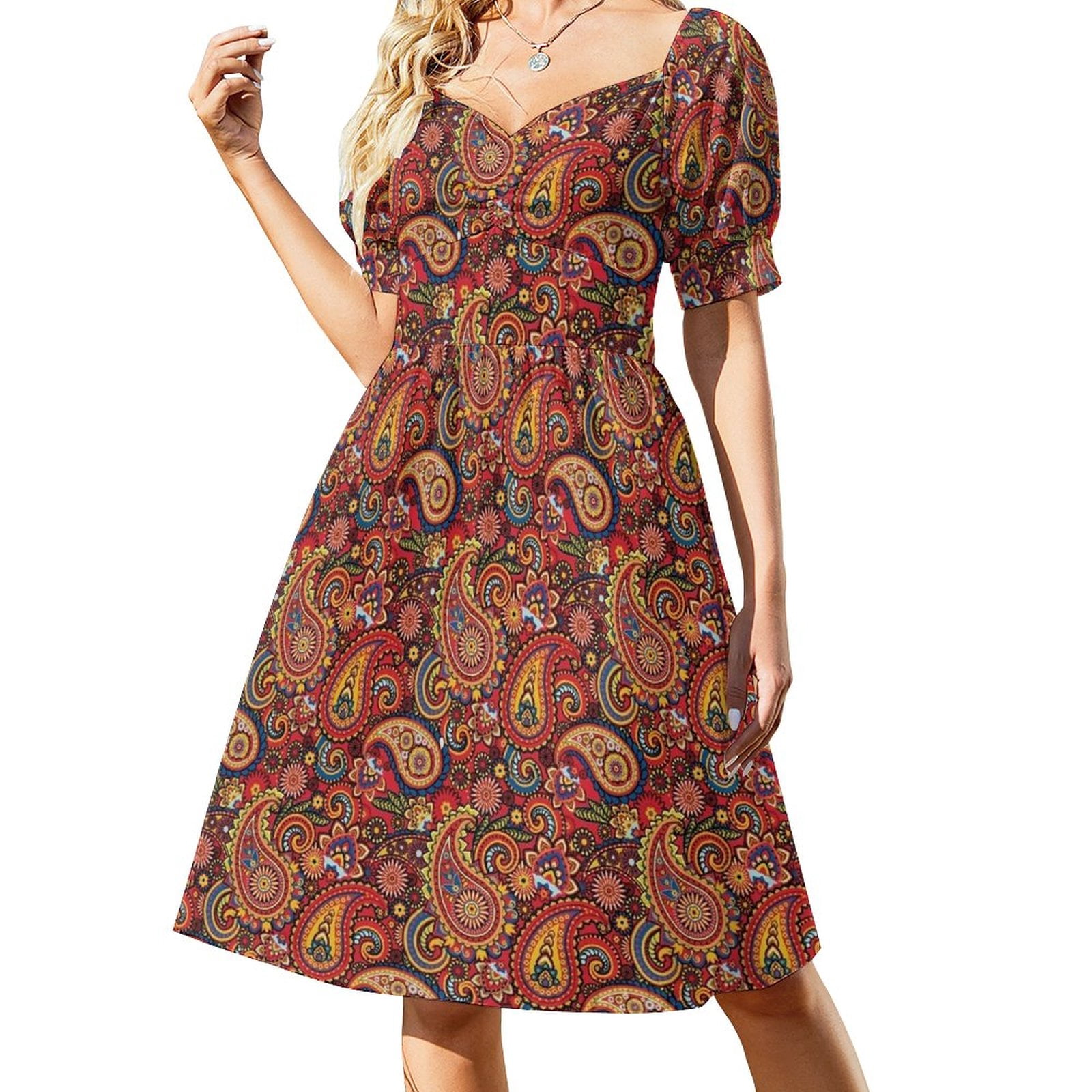 Classic Mod Paisley Dress Long veiled dresses Women's evening dress ...
