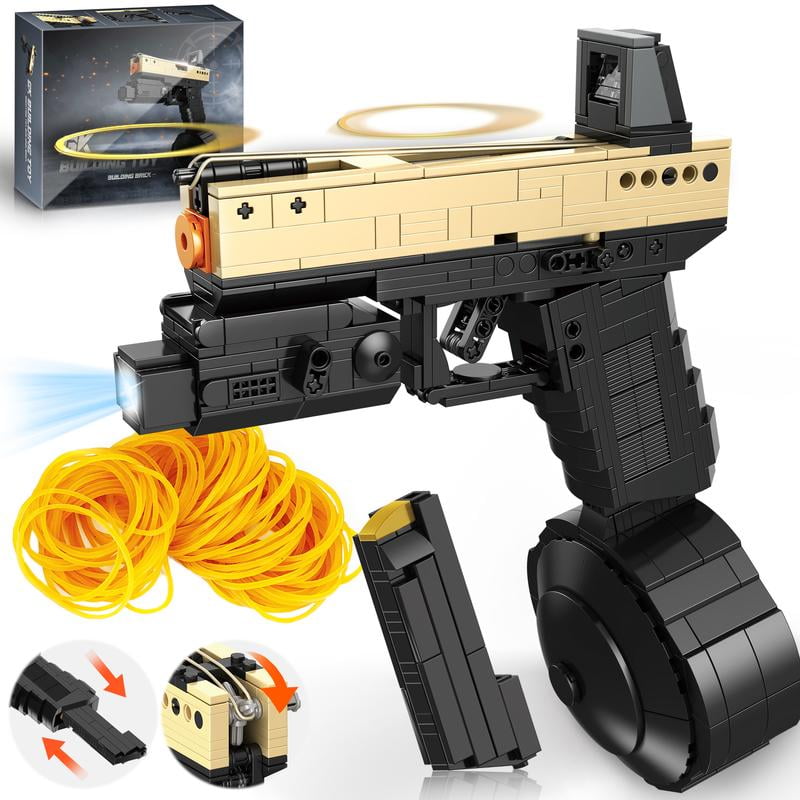 Classic Model Toy Building Block Set, 888-Piece DIY Rubber Band ...