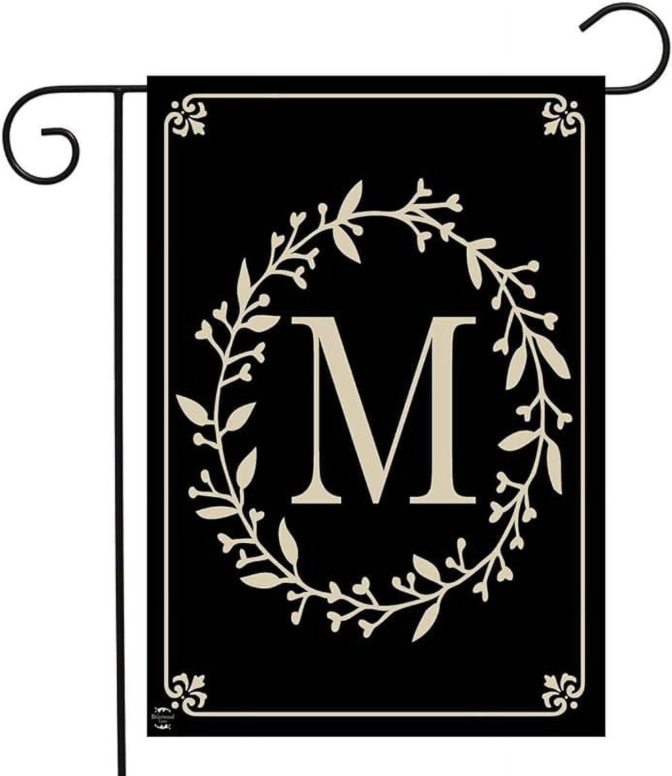 NOBRAND Classic Monogram Letter M Garden Flag, Everyday Decorative ...