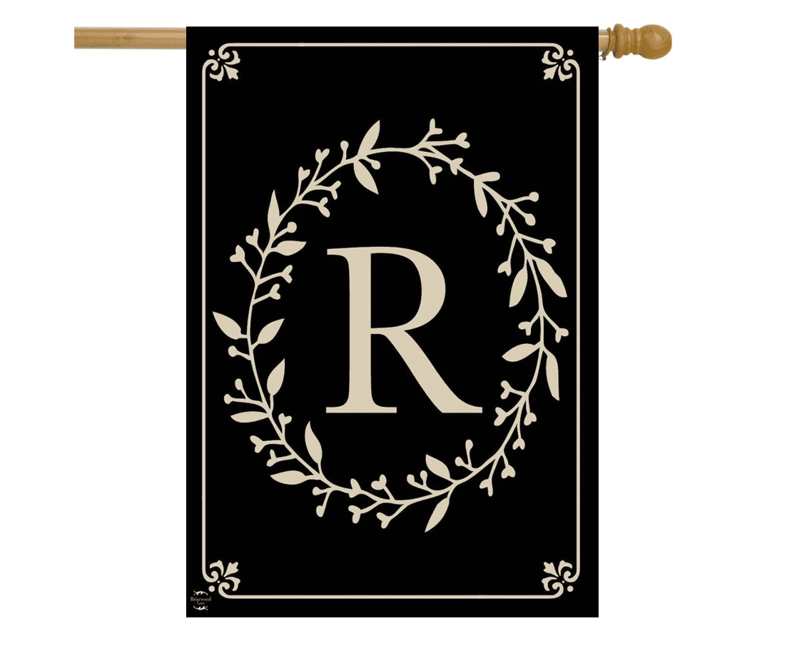 Classic Monogram Letter R Double-Sided Flag 12x18 POLE NOT INCLUDED ...