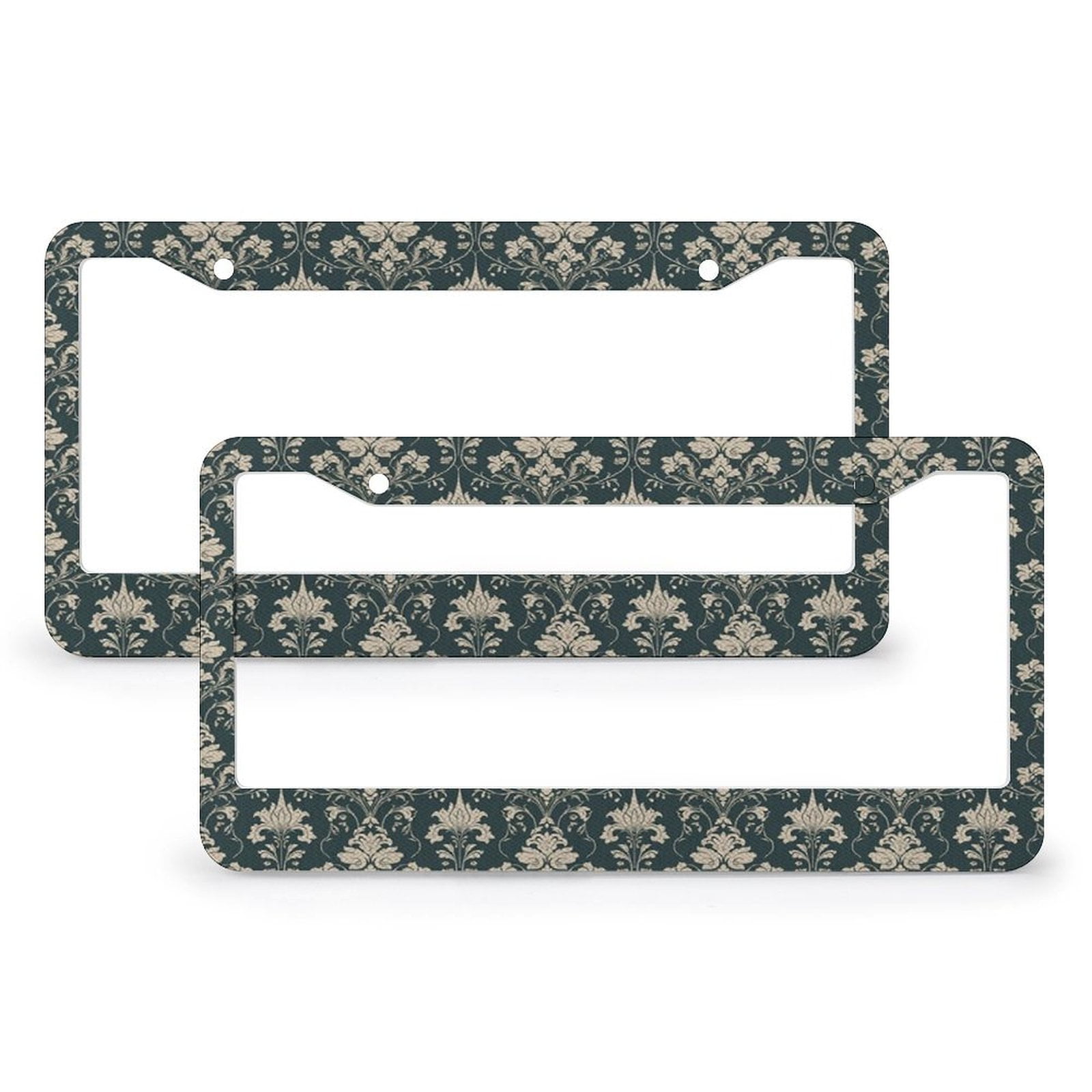 Classic Motif Baroque Symmetrical License Plate Frame - 2 Pack Tags ...
