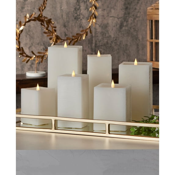 Classic Motion Flameless Square Candle 2pc set - (2) 3x5 Ivory ...