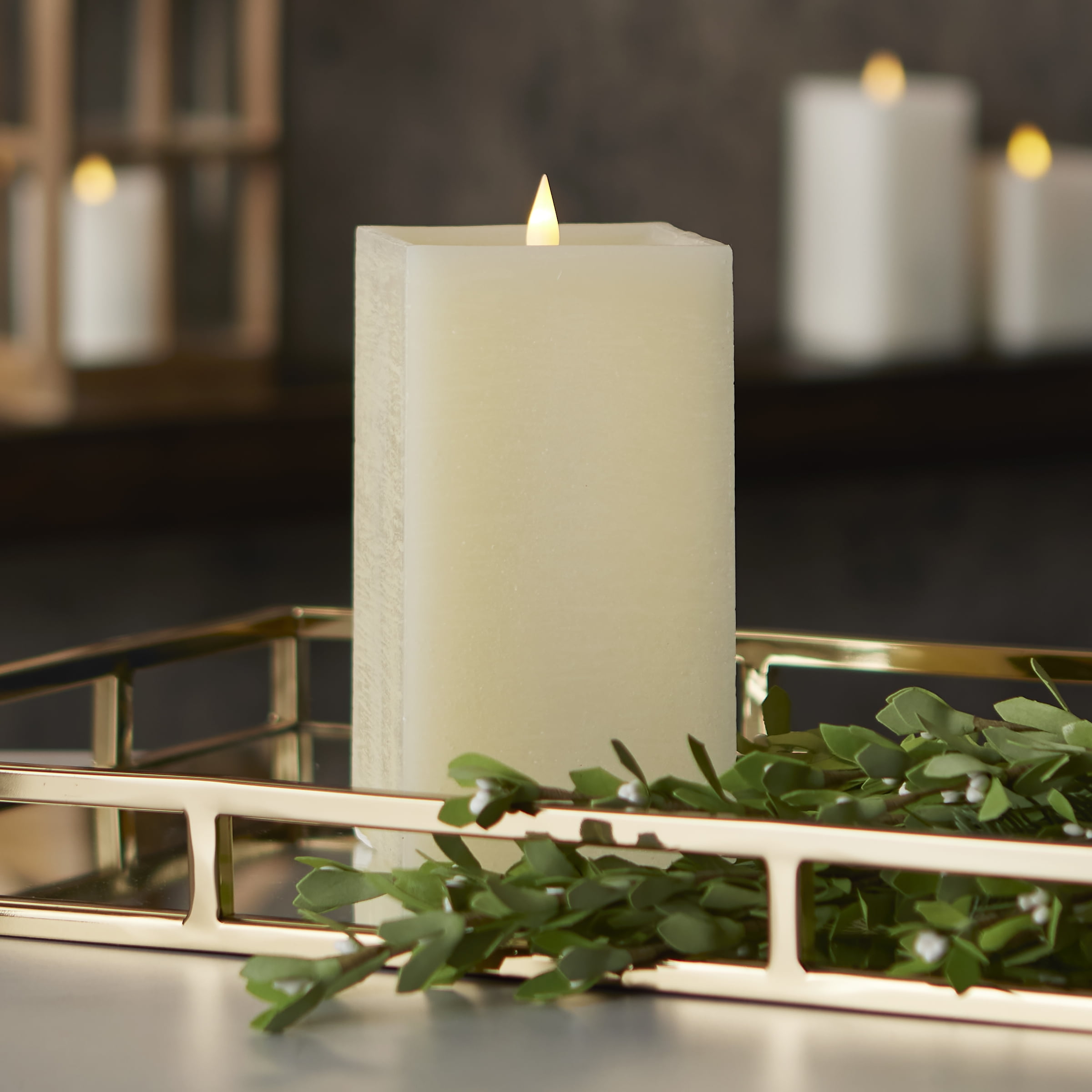 Classic Motion Flameless Square Candle 4x8 Ivory - Walmart.com