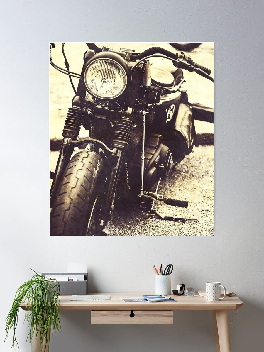 Classic Motor, Chopper Motorcycle Poster Wall Art, Modern Wall Decor ...