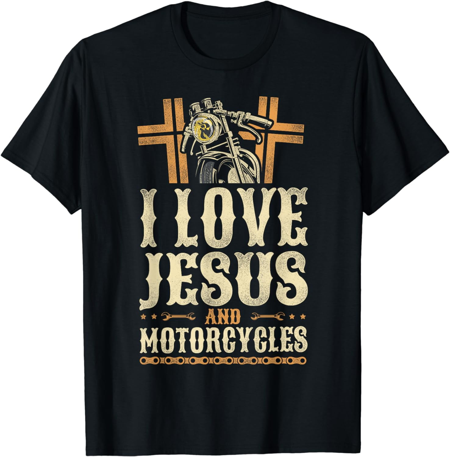 Classic Motorcycle Biker Jesus Faith Christian I Love Jesus T-Shirt ...