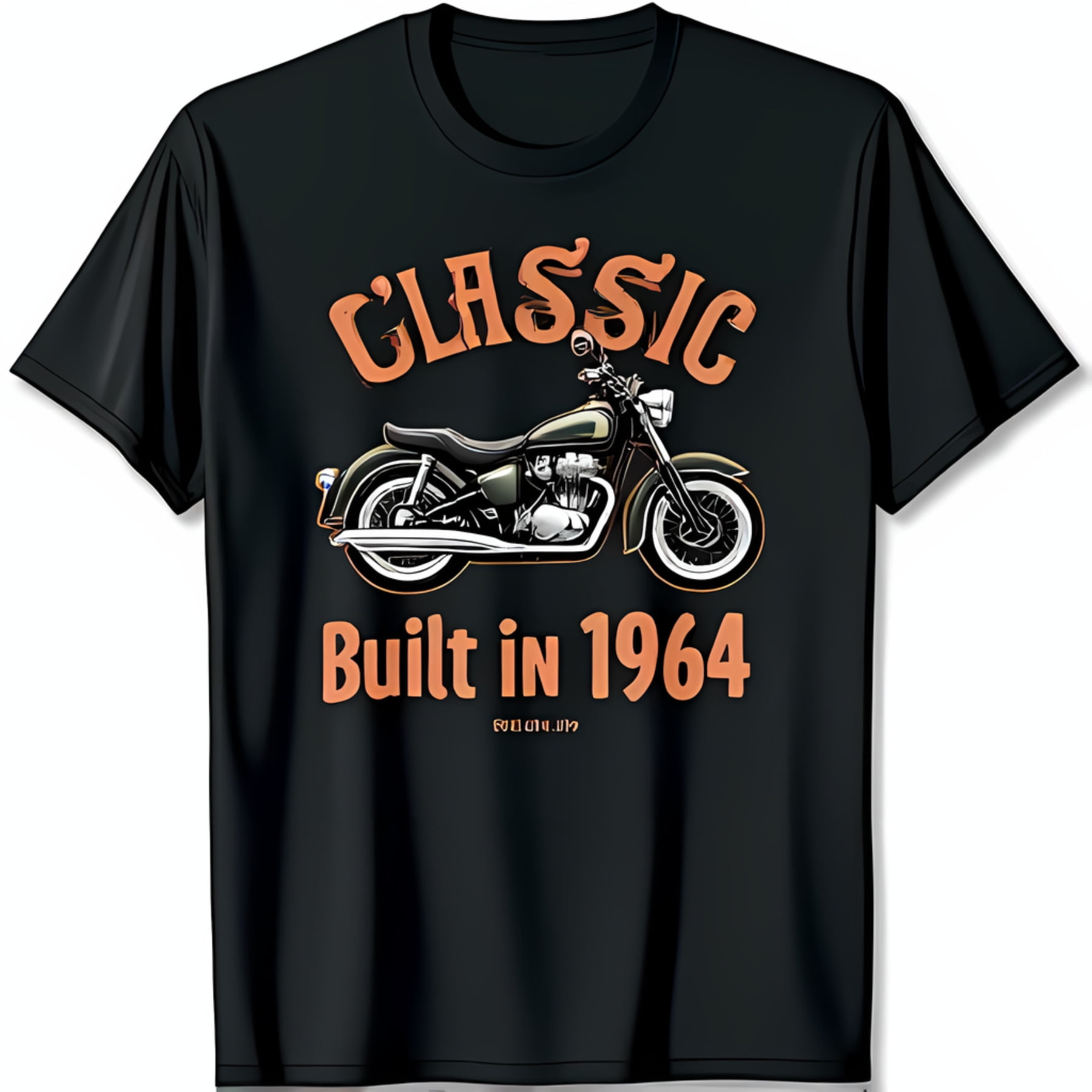 Classic Motorcycle Graphic T-Shirt Built in 1964 Black Tee with Light ...