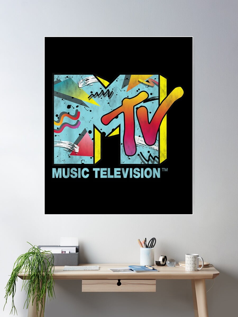 Classic Mtv Logo 80S Style Poster Wall Art, Modern Wall Decor For ...