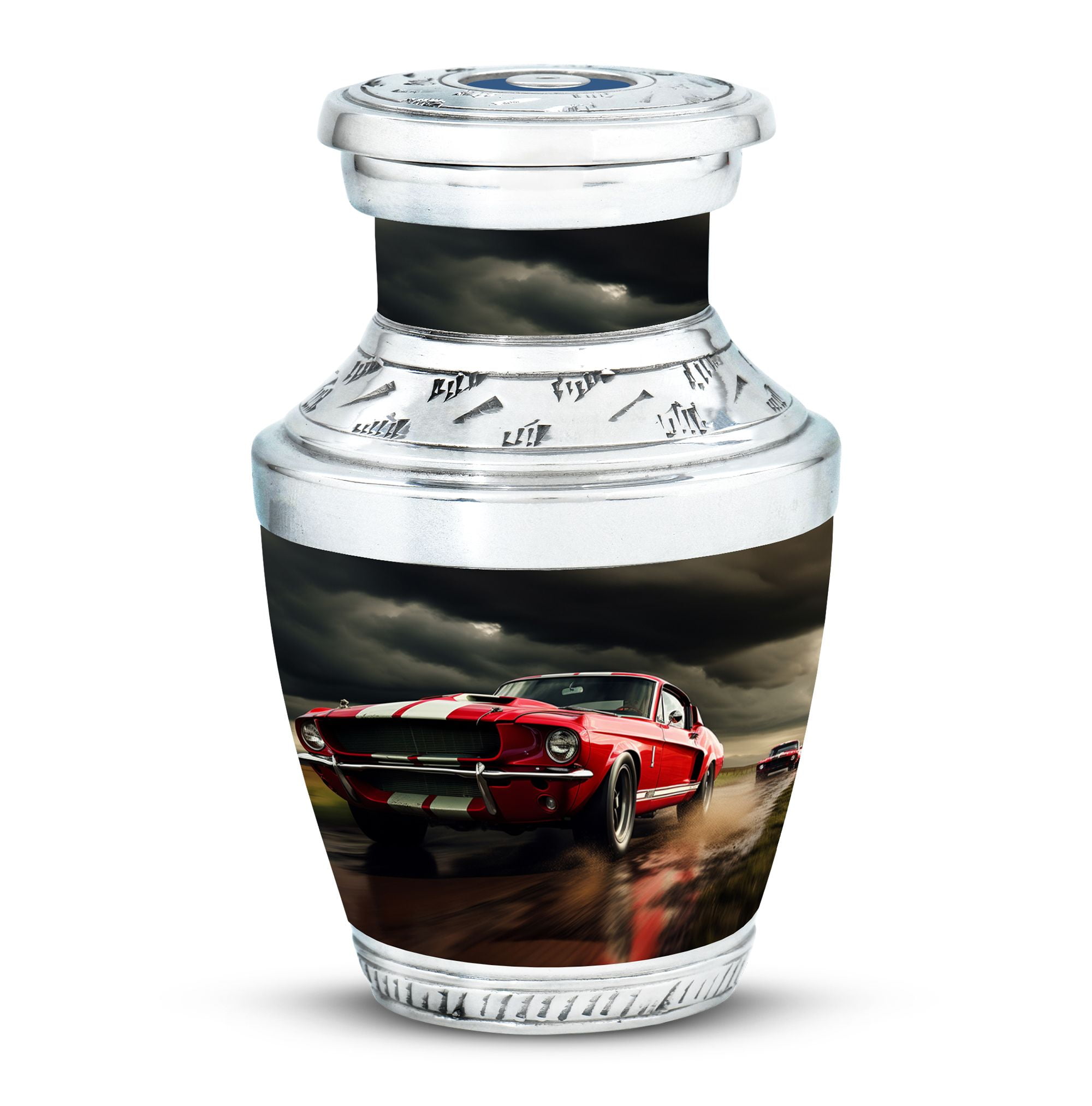 Classic Muscle Cars Racing Harmony's Rest - Mini Urn for Serene Tribute ...