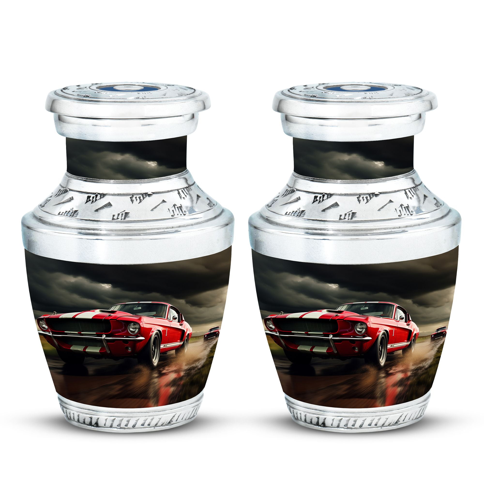 Classic Muscle Cars Racing Peaceful Haven - Small Keepsake Urn for ...