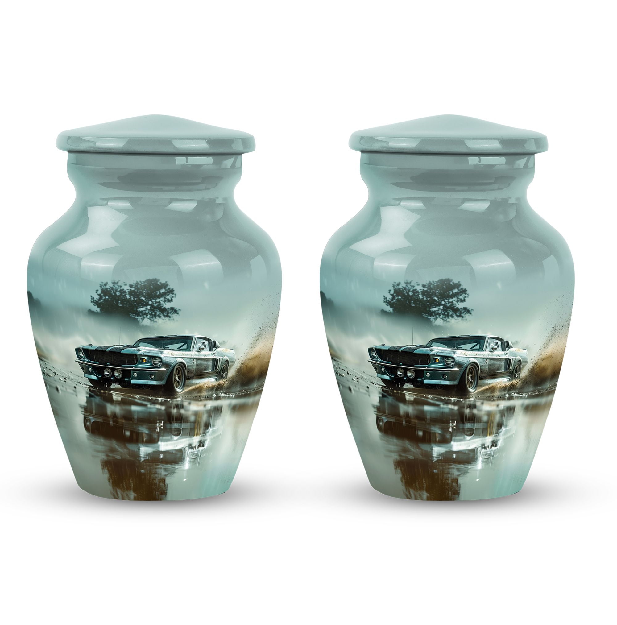 Classic Muscle in Rain - Companion Urns - Small Memorial Urn - Perfect ...