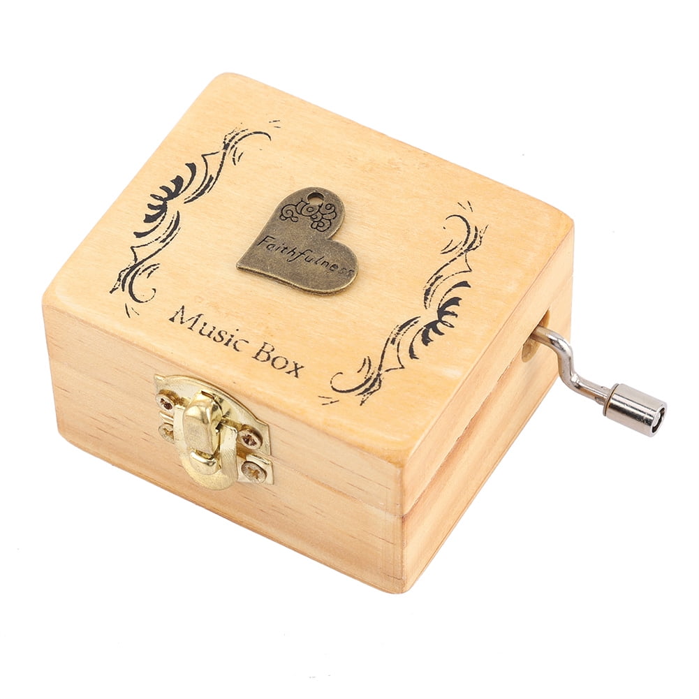 Classic Music Box Hand Crank Musical Box Novelty Birthday Gift(Heart ...