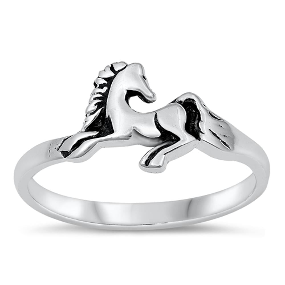 Classic Mustang Horse Ring .925 Cowgirl Sterling Silver Band Jewelry ...