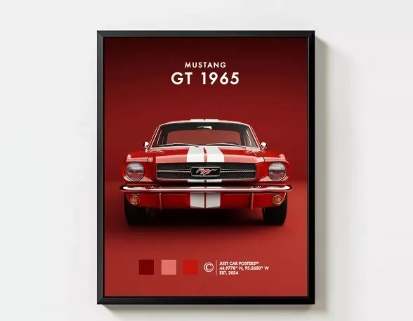 Classic Mustang Poster Print, Mustang Super Car Posters, Car ...