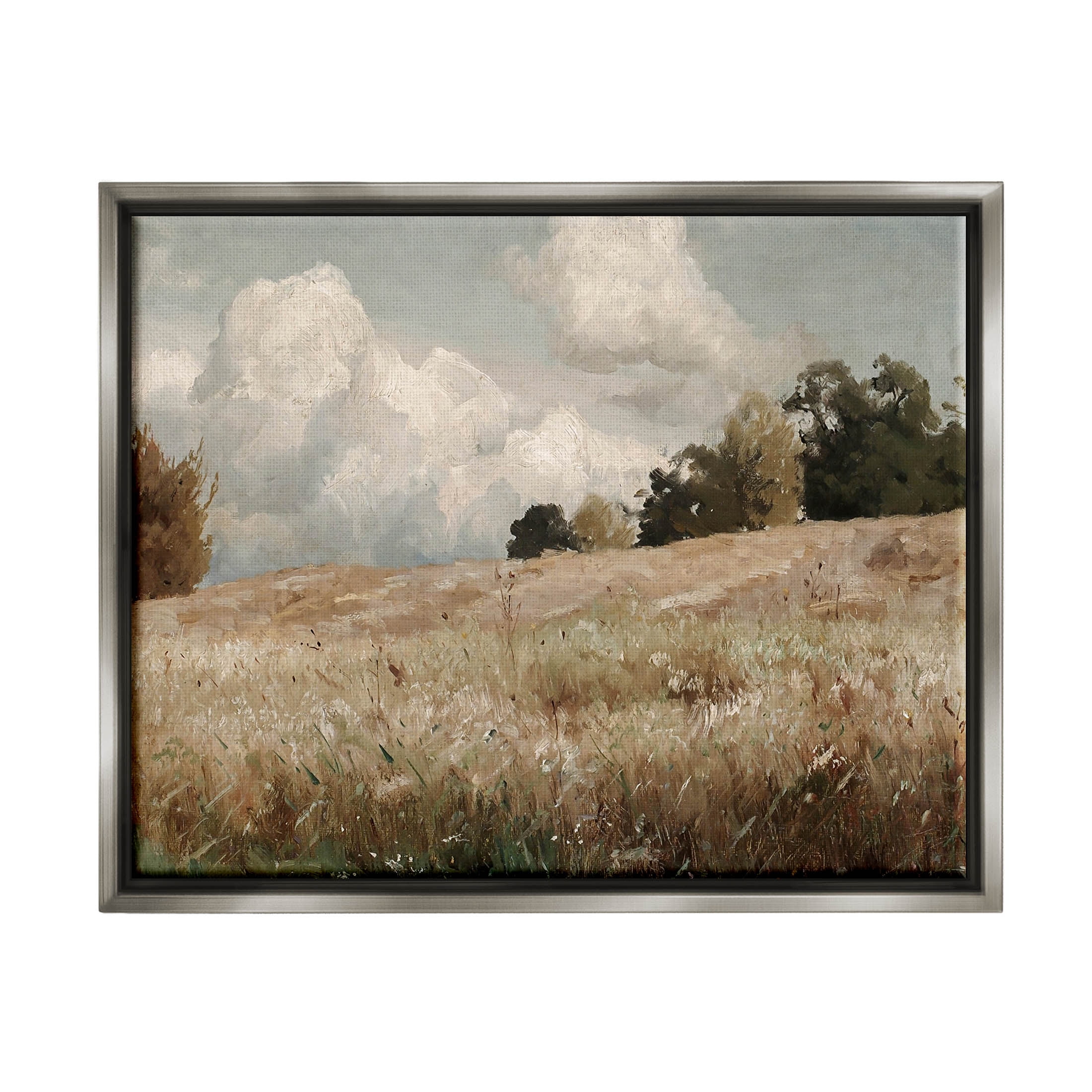 Classic Nature Field Landscape Landscape Painting Luster Gray Framed ...
