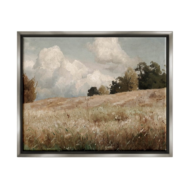 Classic Nature Field Landscape Landscape Painting Luster Gray Framed ...