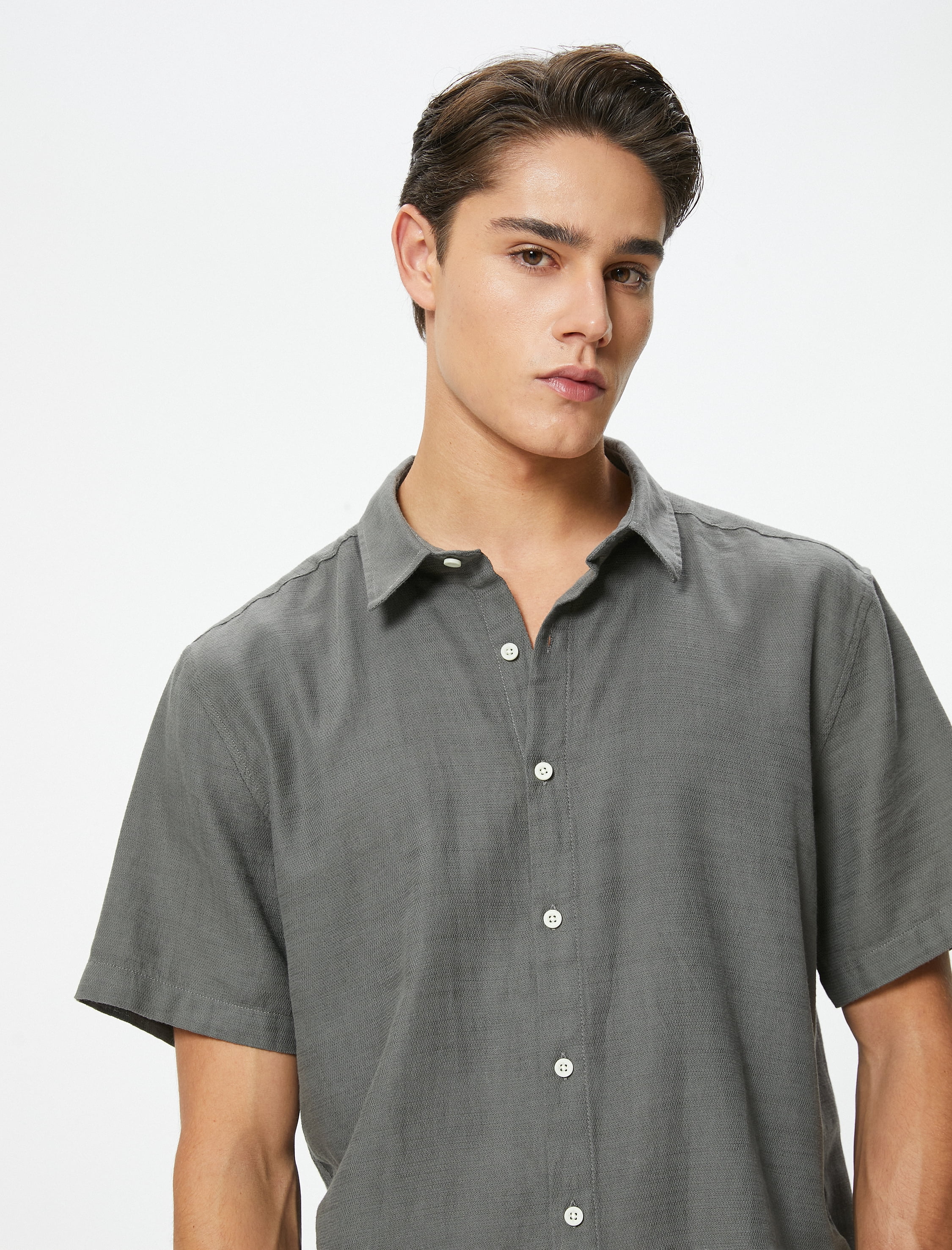 Classic Neck Short Sleeve Shirt - Walmart.com