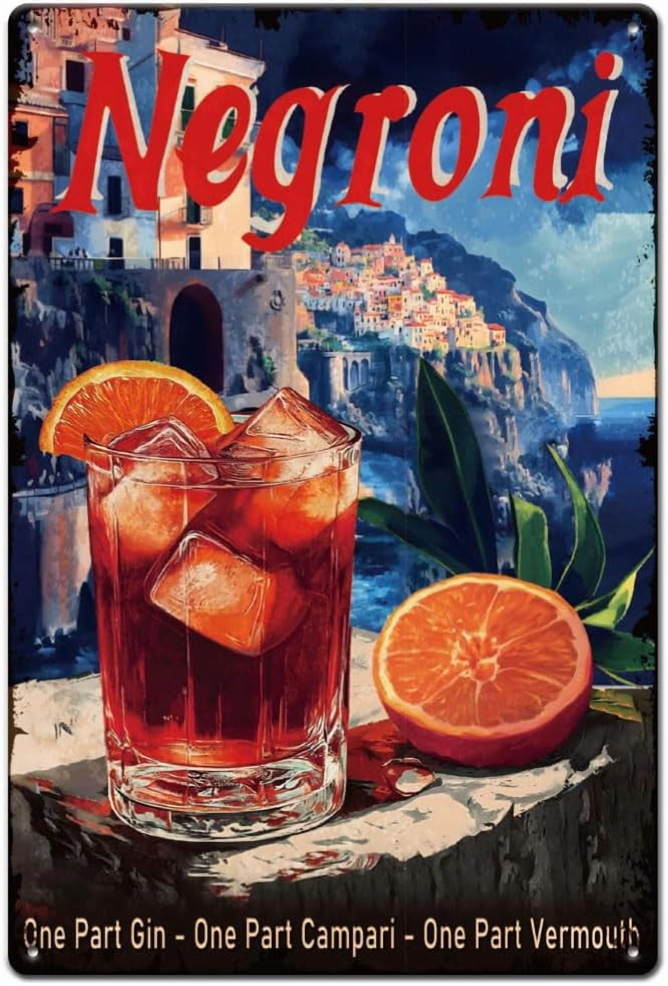 Classic Negroni Metal Signs Negroni Cocktail Tin Sign Cocktail Vintage ...