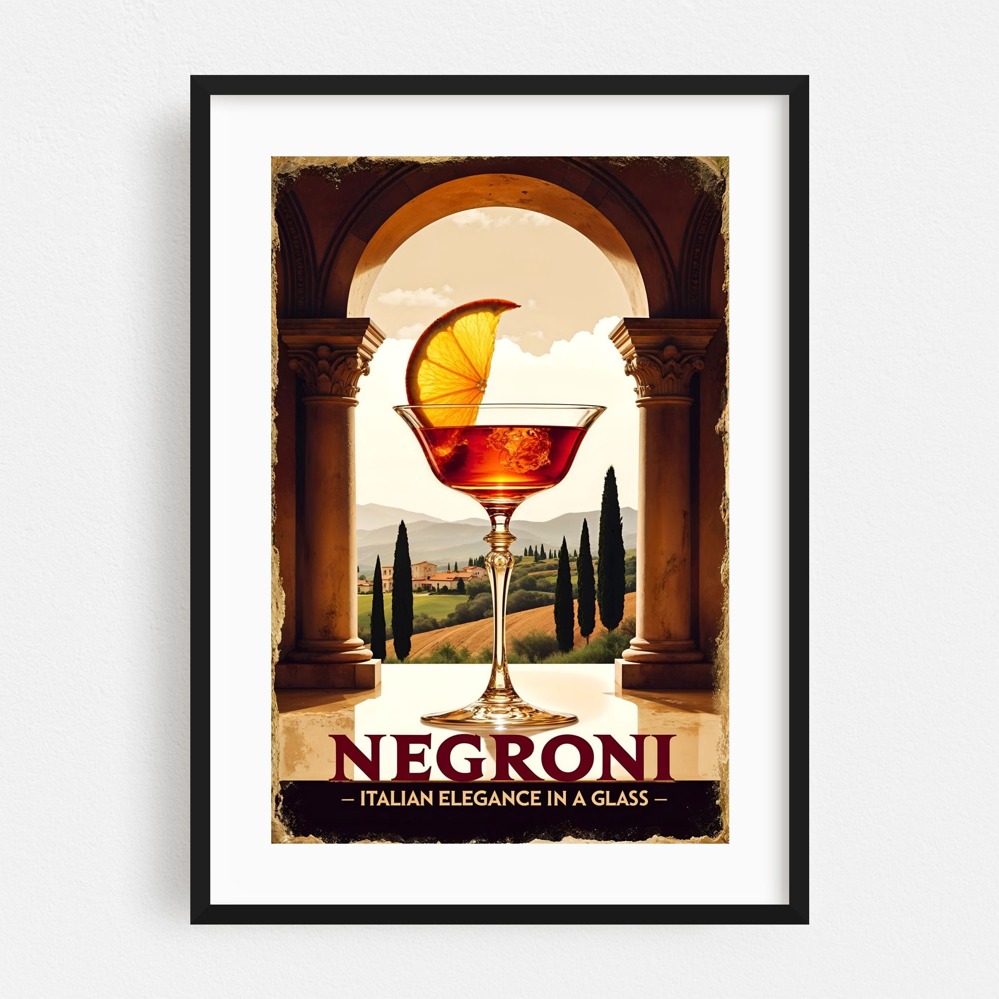 Classic Negroni Poster: Nostalgic Cocktail Sophistication - Tuscany ...