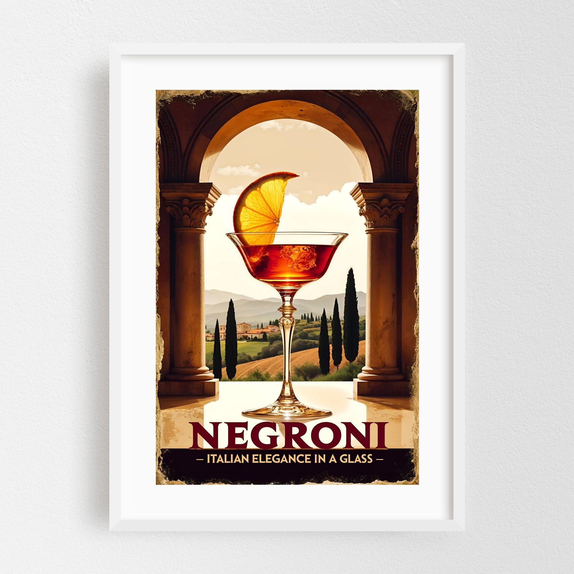 Classic Negroni Poster: Nostalgic Cocktail Sophistication - Tuscany ...