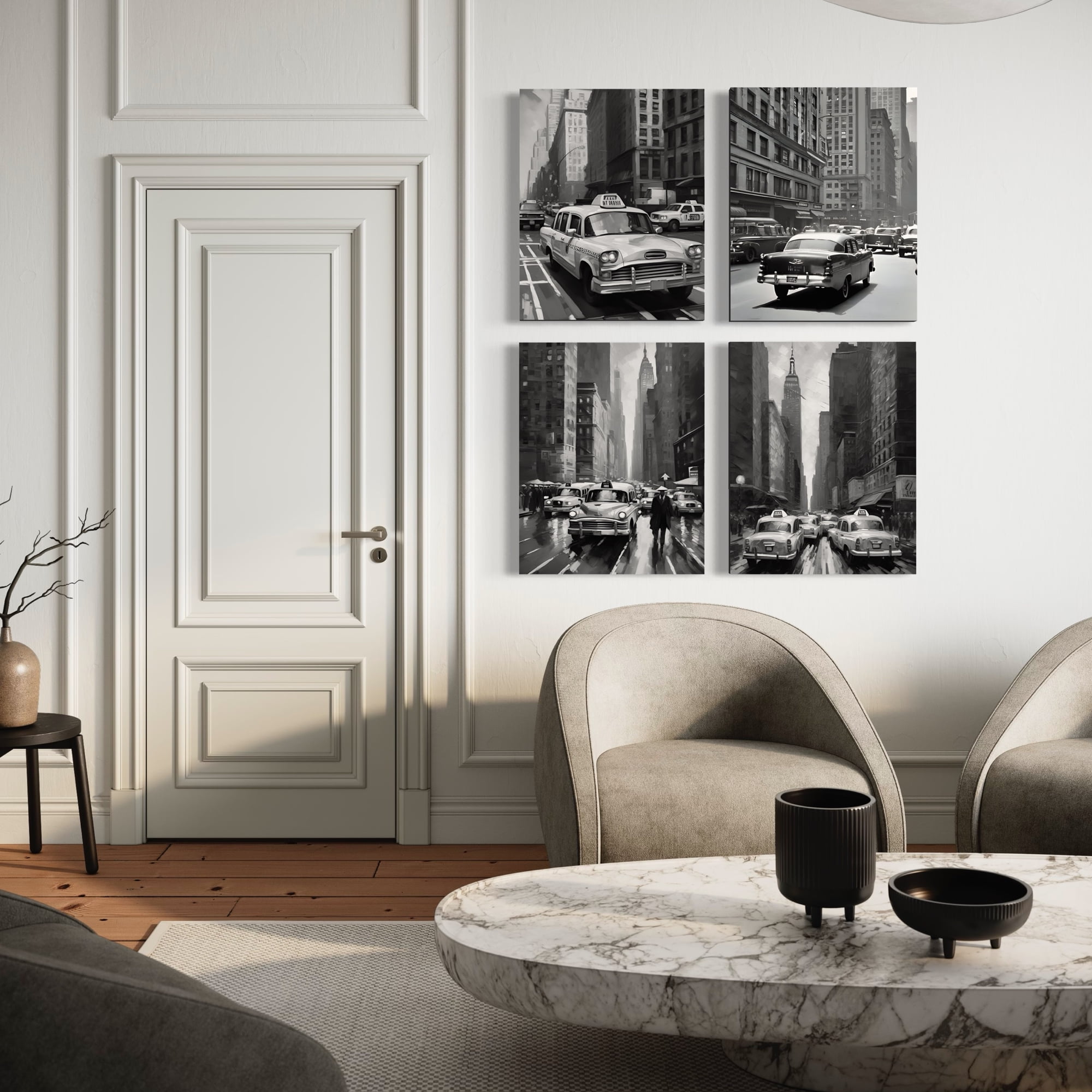 Classic New York City Taxi Framed Posters 4 pc - Walmart.com