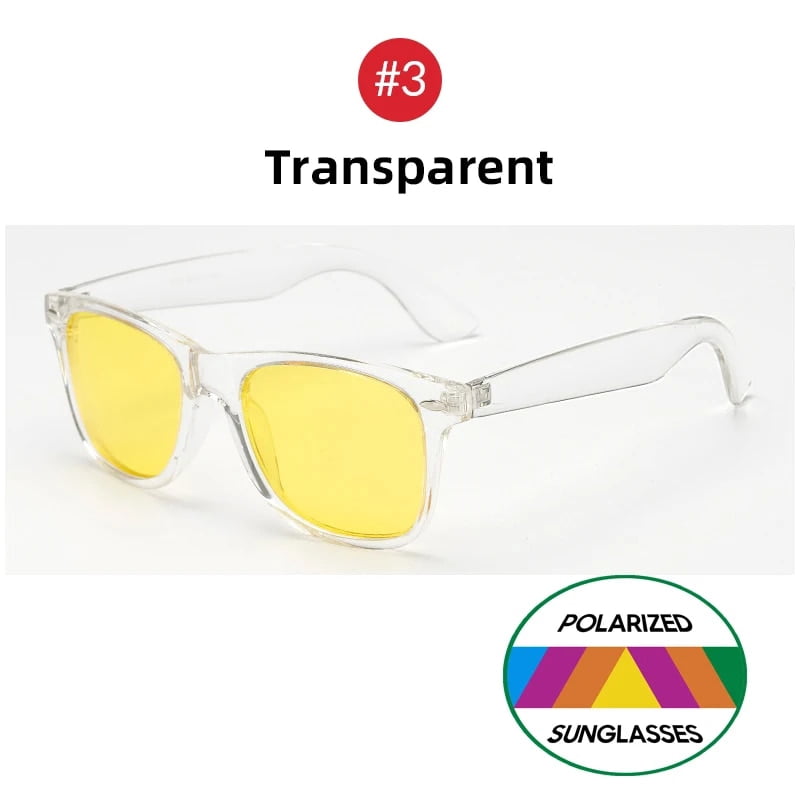 Classic Night Vision Glasses Men Square Polarized Lenses UV400 Yellow ...