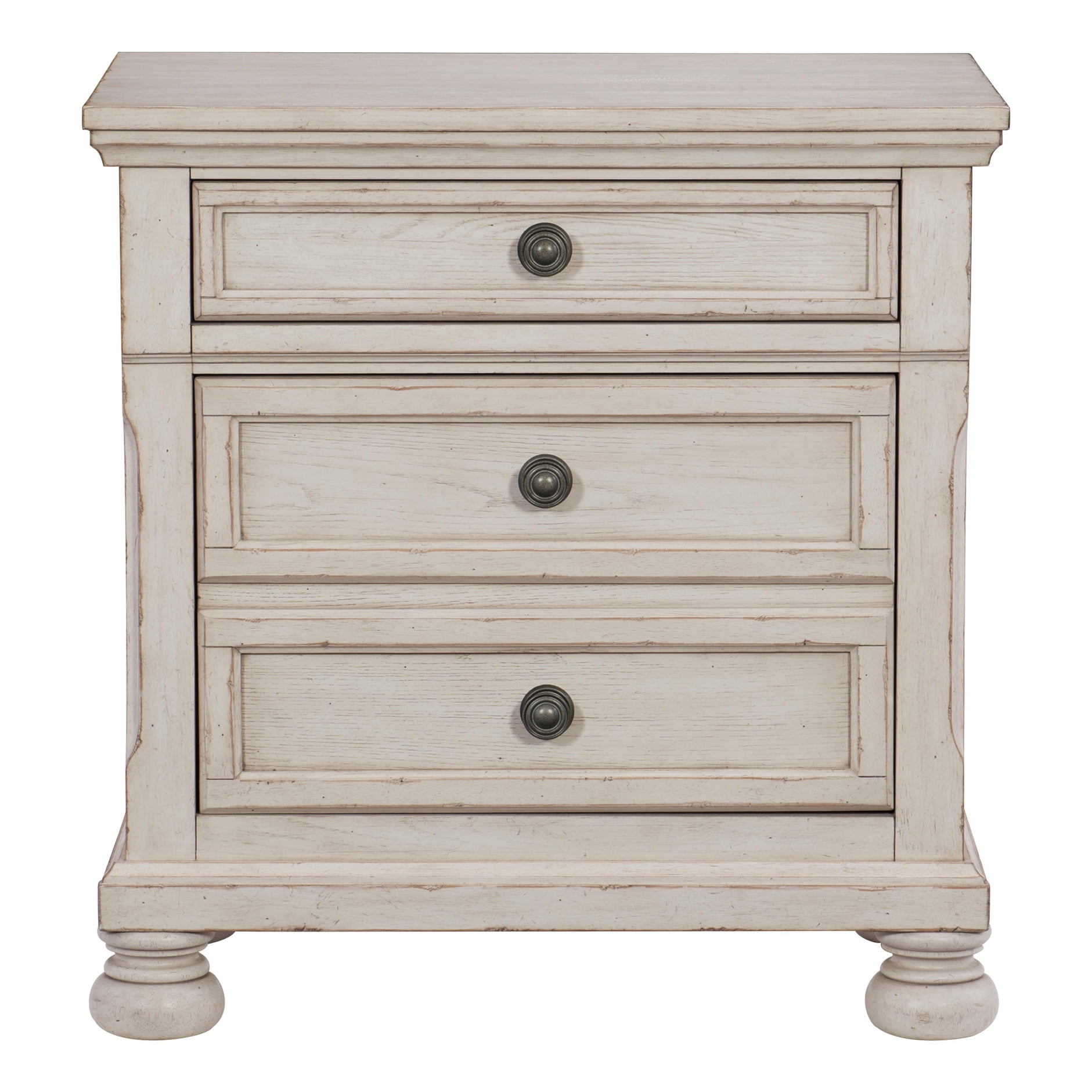 Classic Nightstand With Hidden Drawer - Bedroom Furniture In Ash Veneer ...