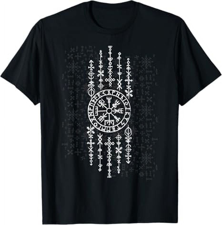 Classic Norse Runes Symbols - Celtic Viking Compass Vegvisir T-Shirt ...