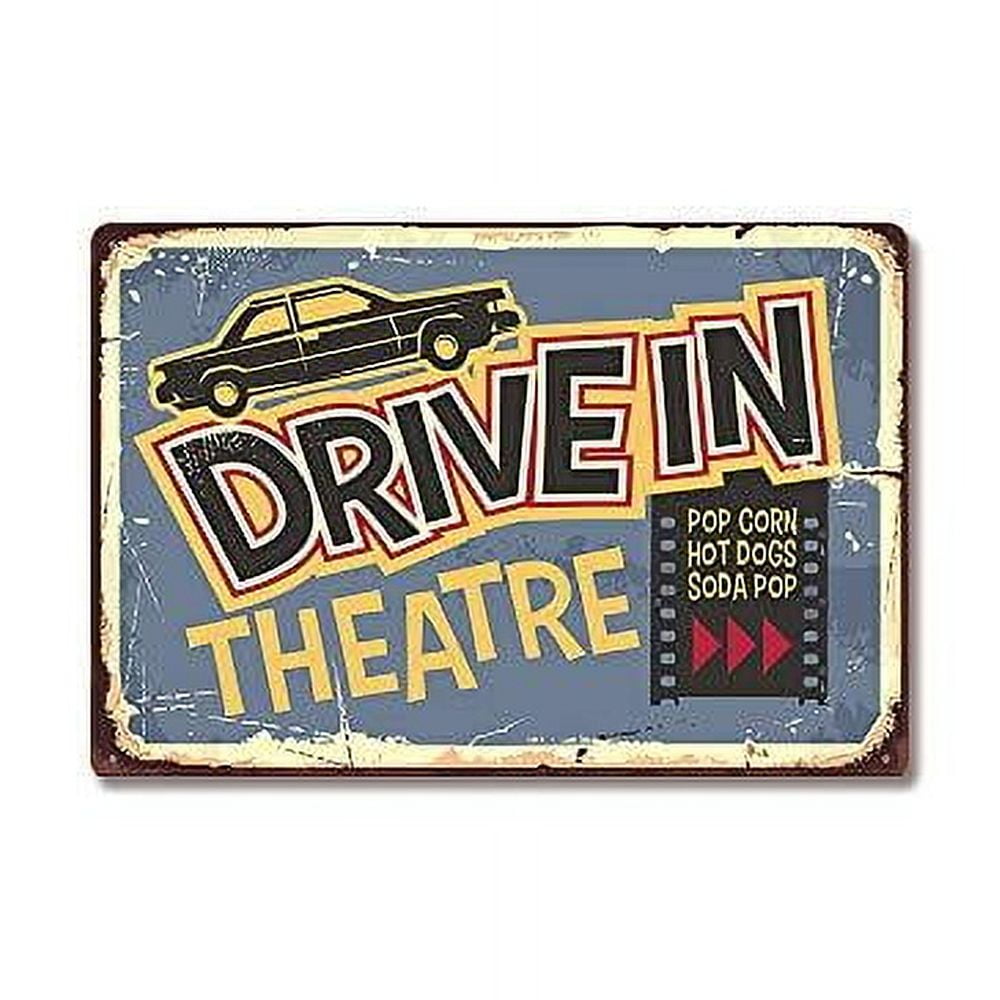 Classic Nostalgic - Metal Tin Sign - Drivein Theater -es - Gag Gifts ...