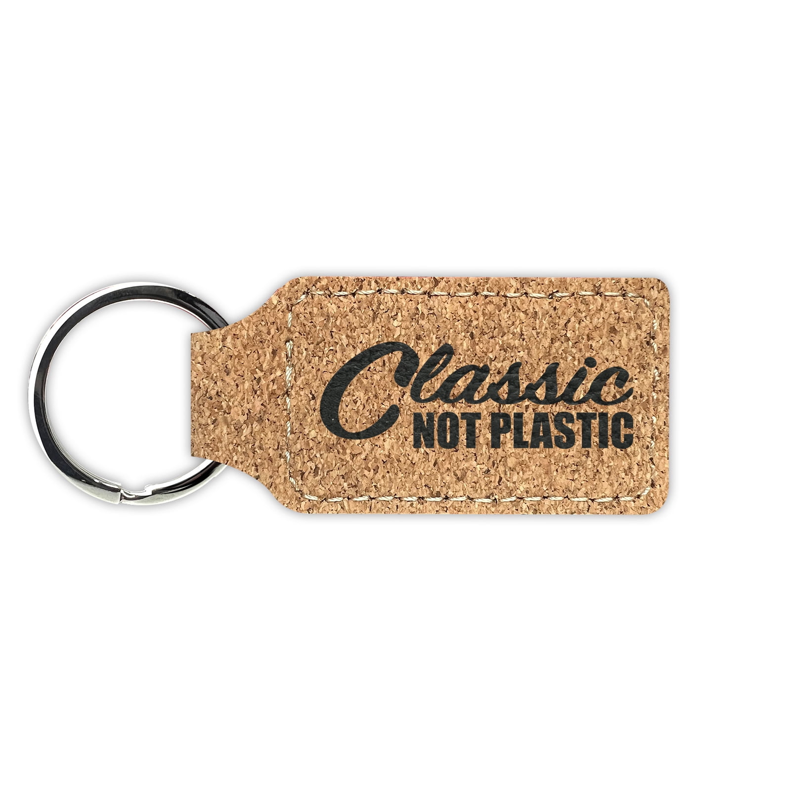 Classic Not Plastic Keychain Leatherette Rectangle - Laser Engraved ...