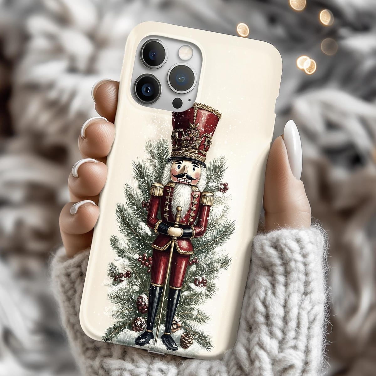 Classic Nutcracker Red Gold Holiday Phone Case for iPhone 17 16 15 14 ...