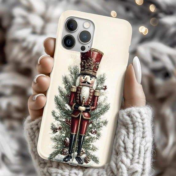 Classic Nutcracker Red Gold Holiday Phone Case for iPhone 17 16 15 14 ...