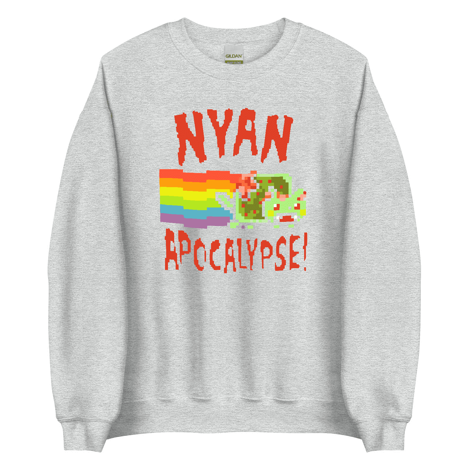 Classic Nyan Cat Apocalypse T-Shirt Funny Meme Retro Graphic Tee Unisex ...