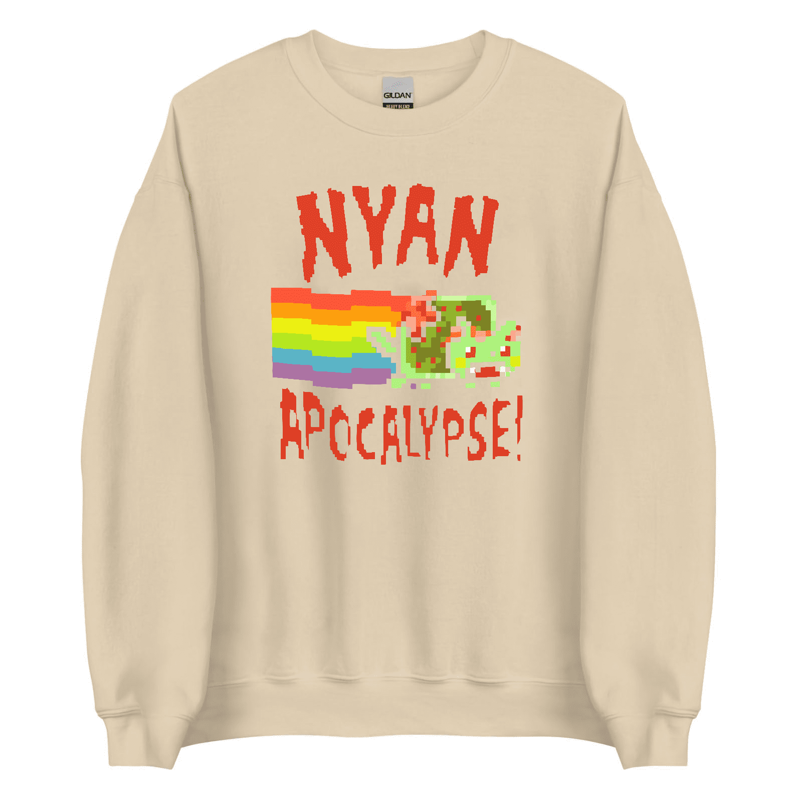 Classic Nyan Cat Apocalypse T-Shirt Funny Meme Retro Graphic Tee Unisex ...