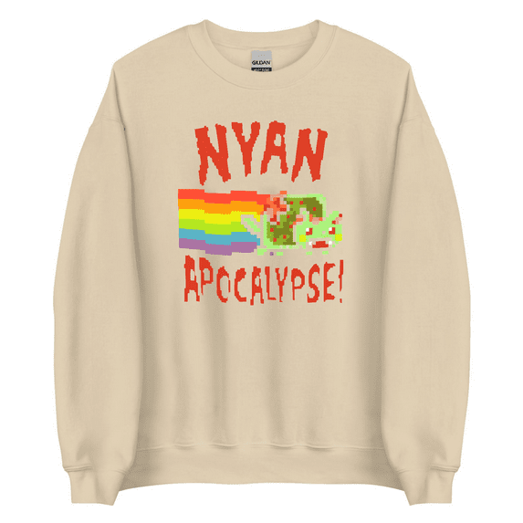 Classic Nyan Cat Apocalypse T-Shirt Funny Meme Retro Graphic Tee Unisex ...