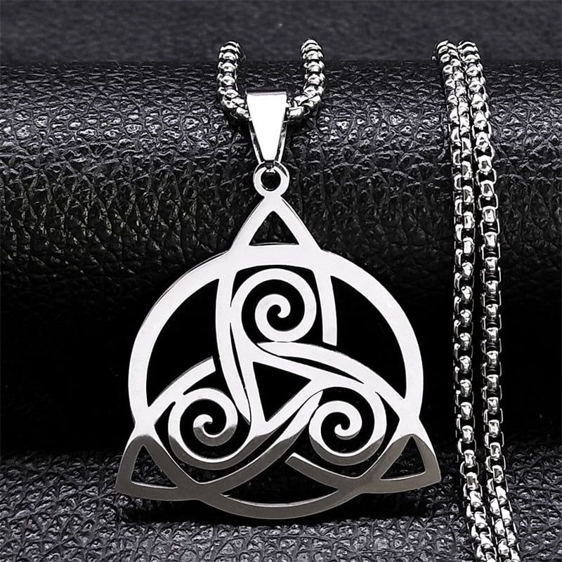 Classic Odin Trinity Nordic Runes Alphabet 14K White Gold Pendant ...