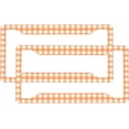 Classic Orange White Plaid Print License Plate Frames for Women Men, 2 ...