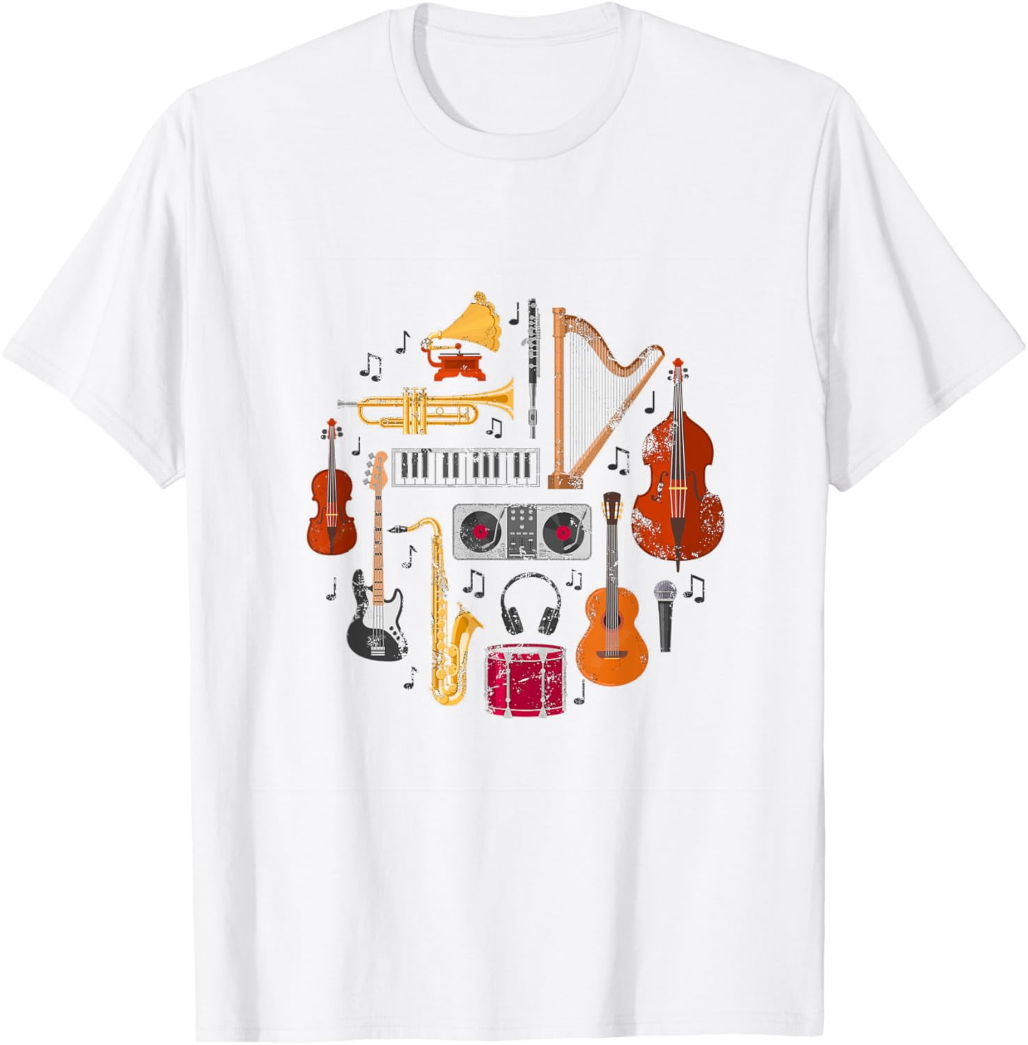 Classic Orchestral Instruments Colorful Kids Music Lover T-Shirt ...