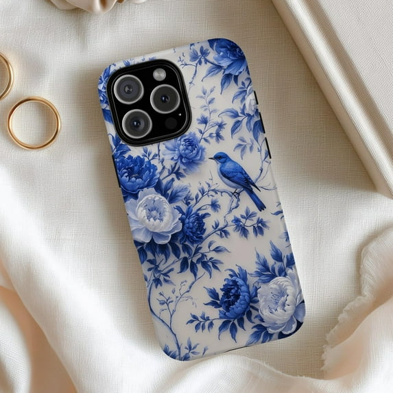 Classic Oriental Elegance Blue Bird Chinoiserie with iPhone 17 to 11 ...