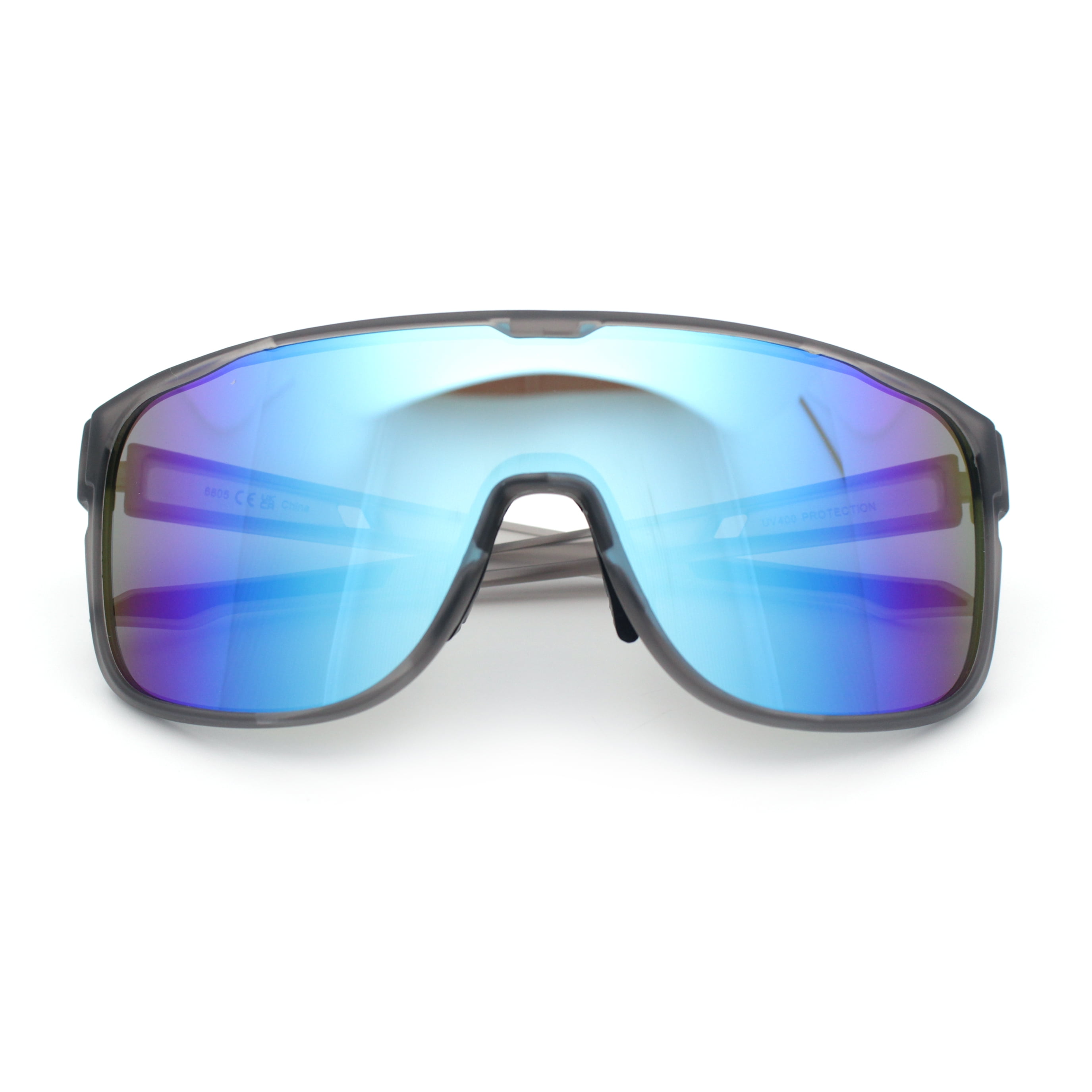 Classic Oversized Mens Shield Sport Plastic Minimal Color Mirror Lens ...