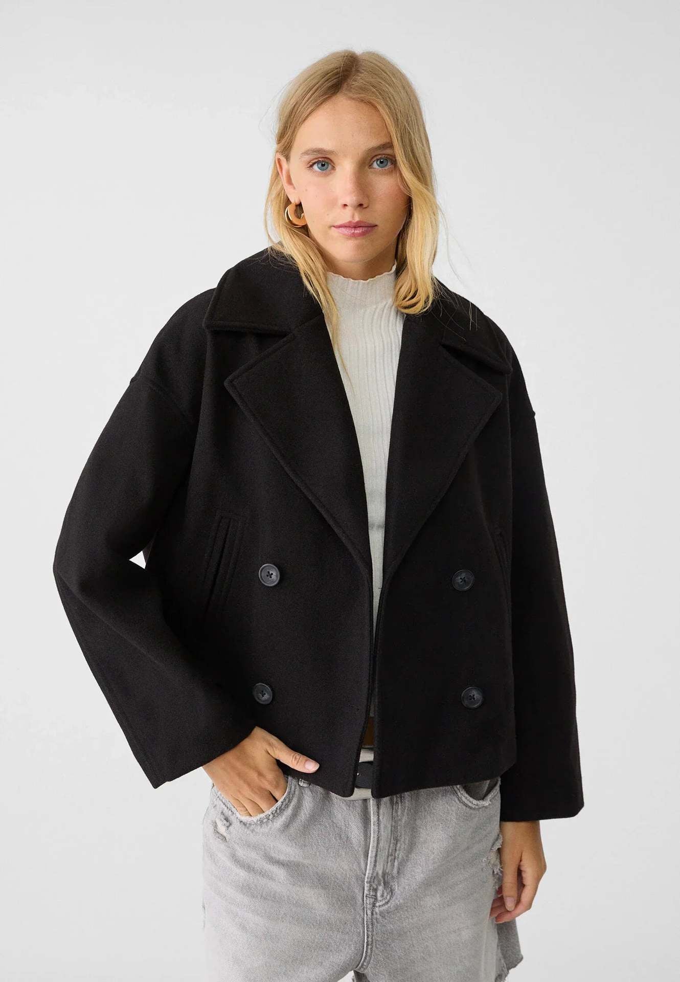Classic Oversized Peacoat - Walmart.com