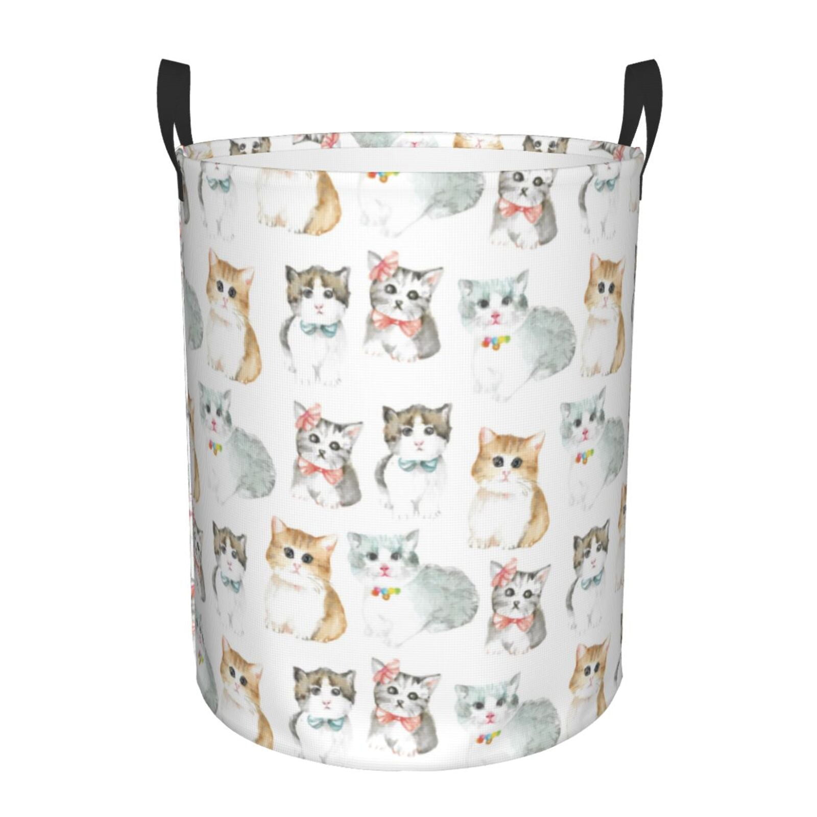 Classic Painted Cute Cartoon Cat Laundry Basket, Laundry Hamper ...