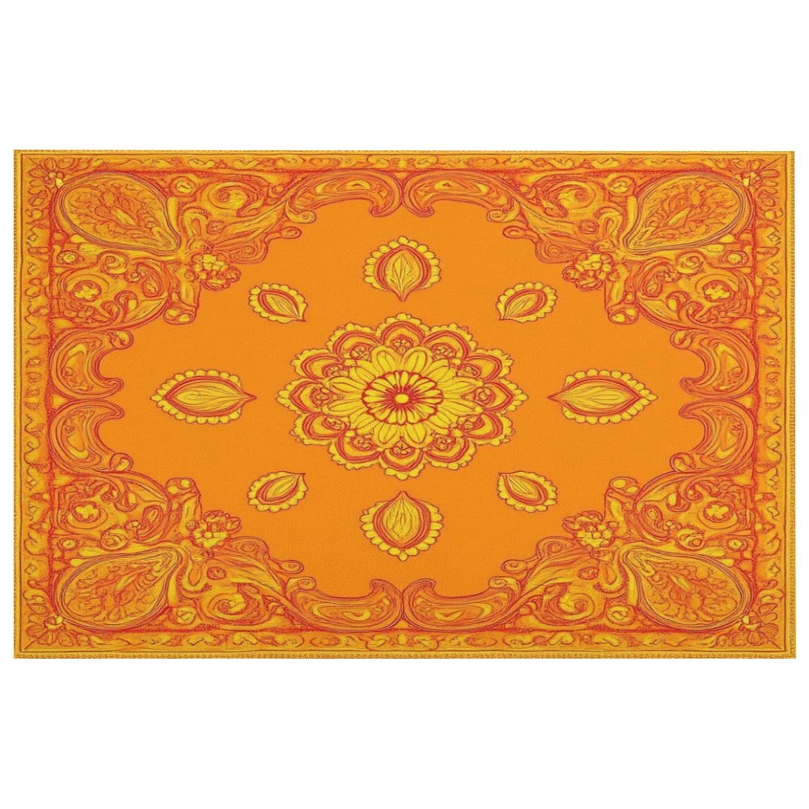 Classic Paisley Bandana, Orange, Red And Yellow Adult Home Decor ...