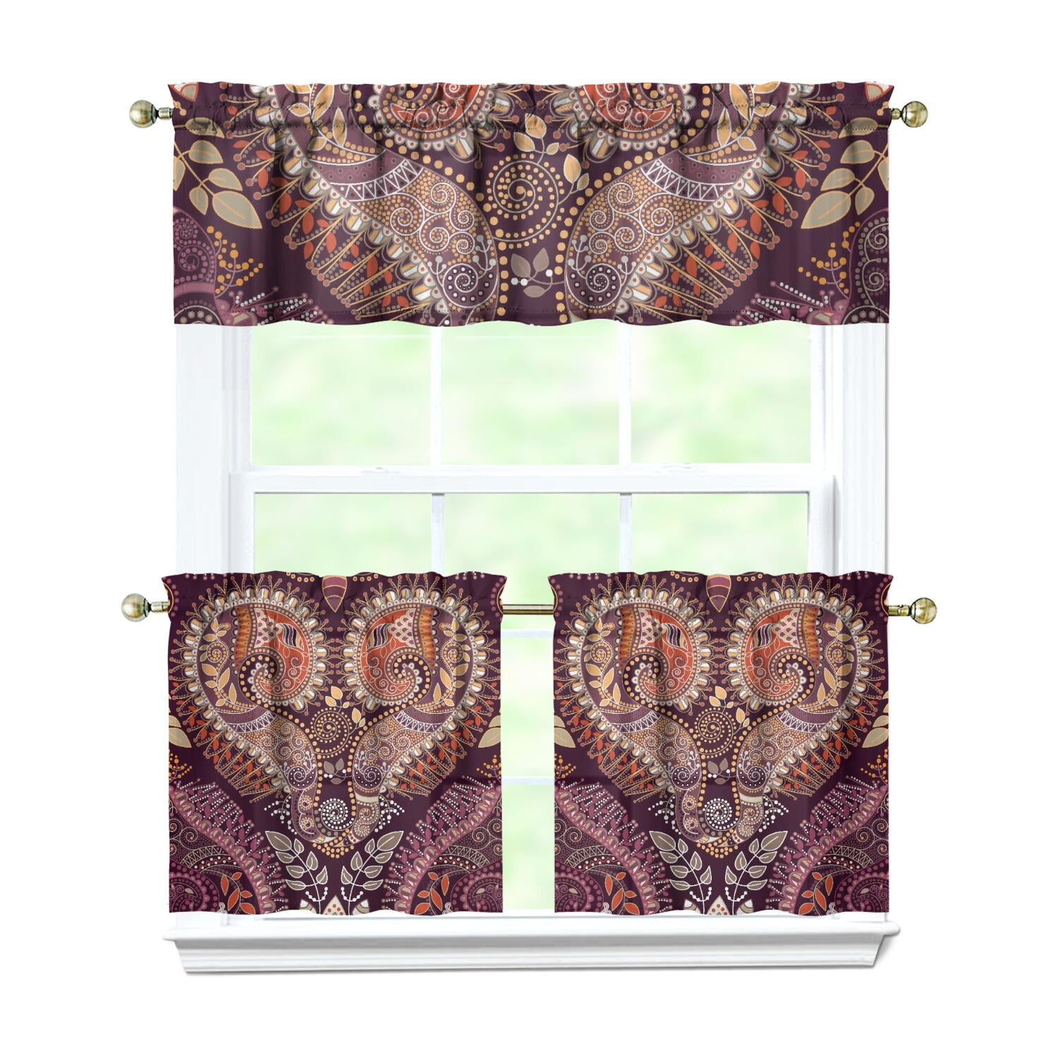 Classic Paisley Pattern Drapes - Triple Weave Blackout Curtains Set ...