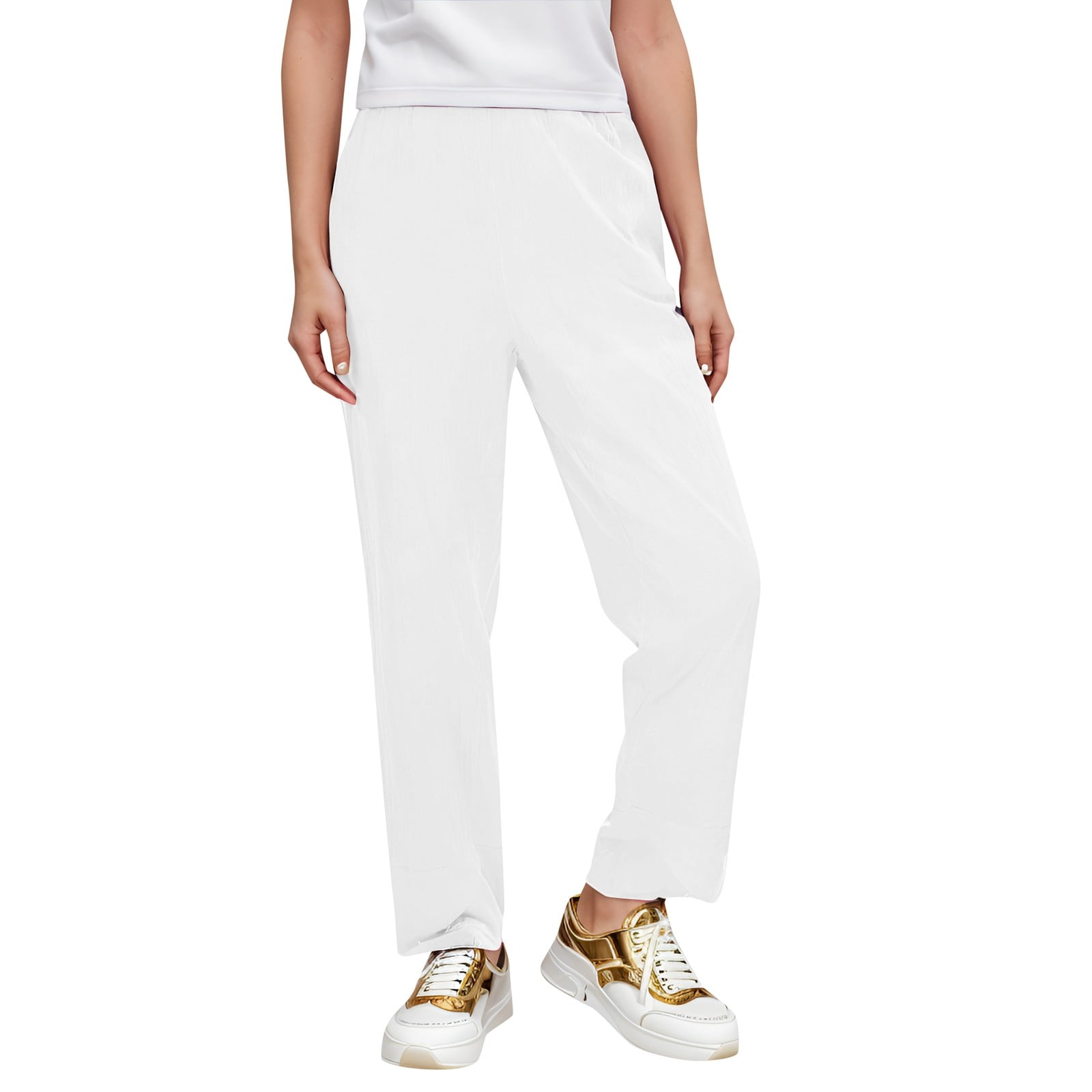 Classic Pants For Women Trousers Cotton Solid Color High Waist Hip Hop ...