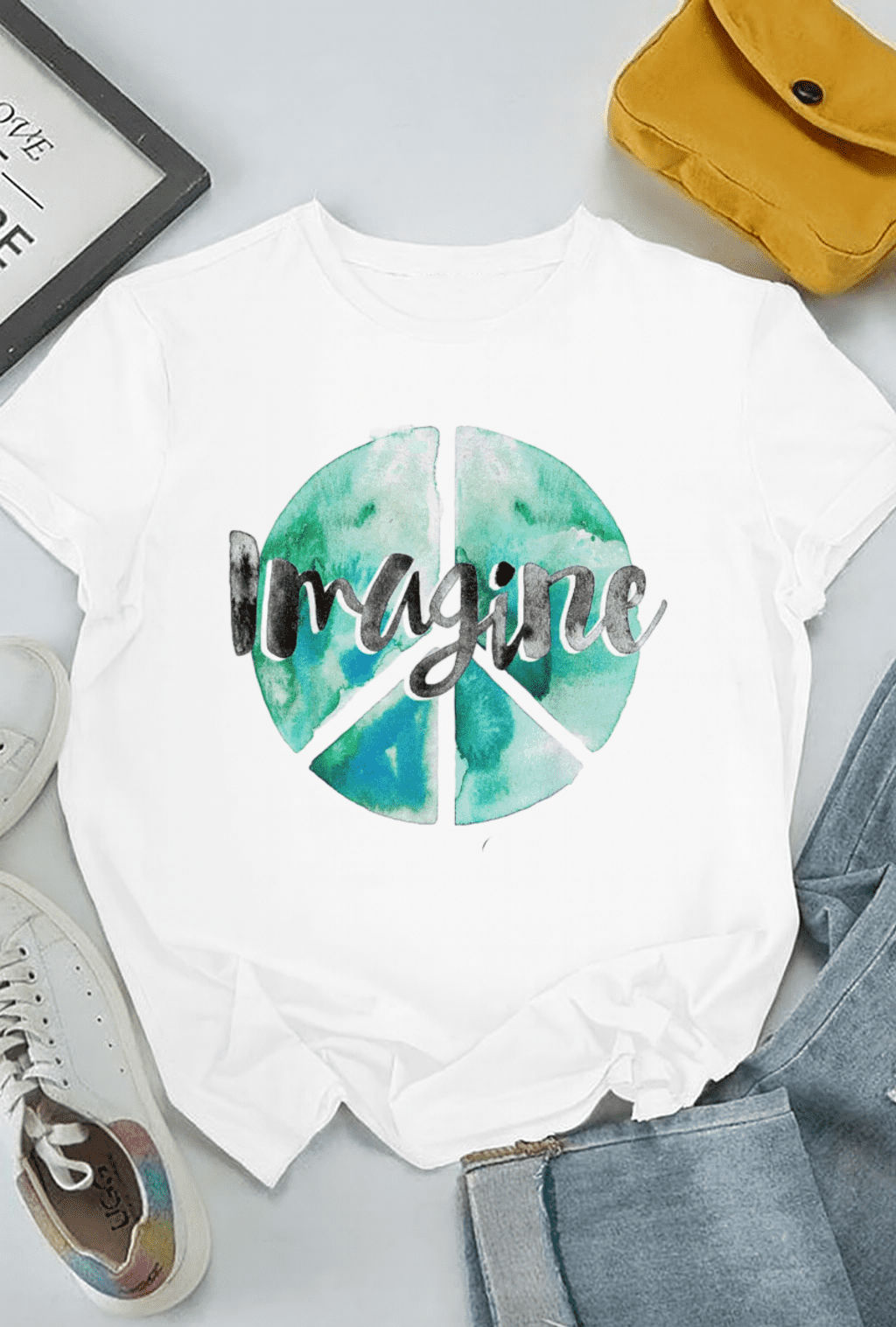 Classic Peace Sign Symbol Hippie Vibe Flower Power Gift up to Size 5XL ...